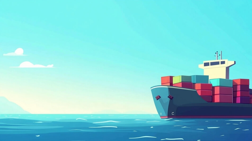 Download Cargo Ship on Calm Sea with Blue Sky Backgrounds Online ...