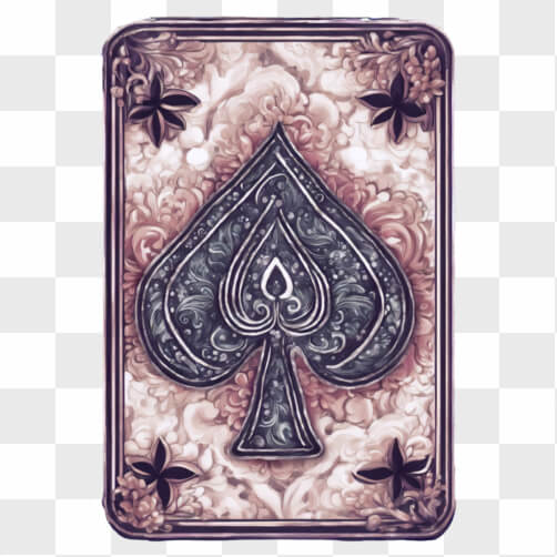 Download Ornate Playing Card Design Featuring Spade Symbol Cartoons ...