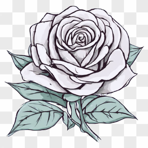 Download Illustration of a White Rose Cartoons Online - Creative Fabrica