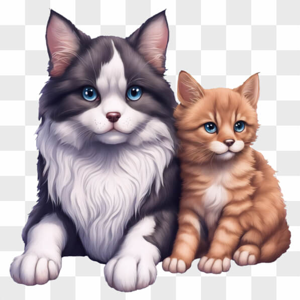 Download Adorable Cats Sitting Together Cartoons Online - Creative Fabrica