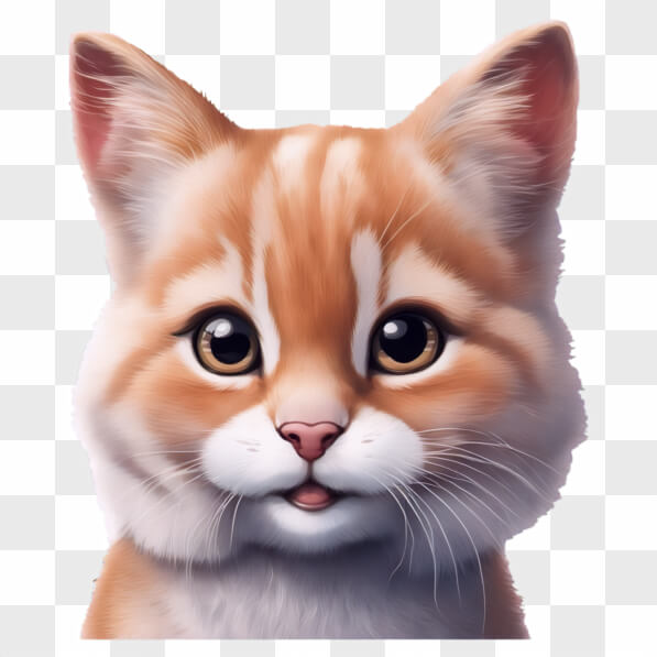 Télécharger Mignon chaton orange de dessin animé avec de grands yeux Dessins animés En Ligne ...