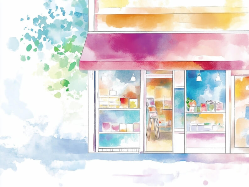 Download Colorful Storefront Illustration Backgrounds Online - Creative ...