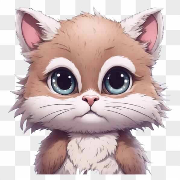 Baixe Gato Animado Fofo com Olhos Expressivos Cartoons - Creative Fabrica