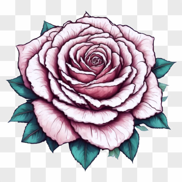 Descarga Rosa Pink Detallada con Hojas Verdes Cartoons En Línea ...