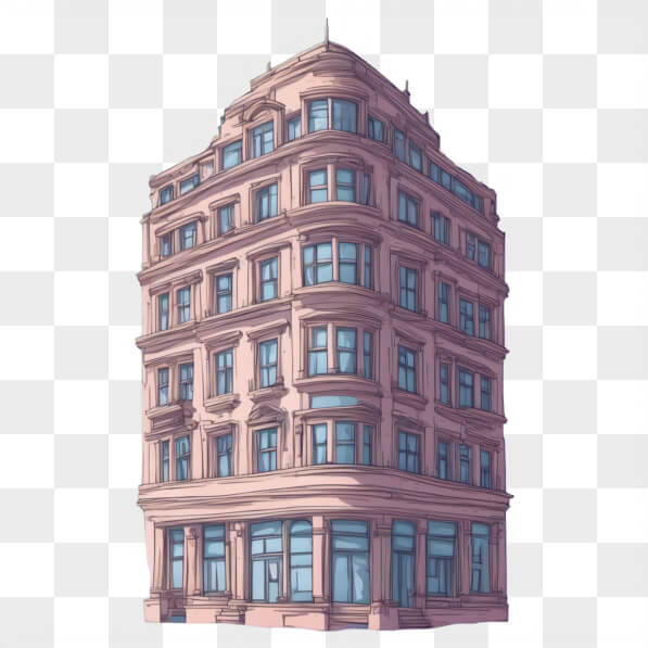 Download Illustrated Building with Elegant Architectural Design ...