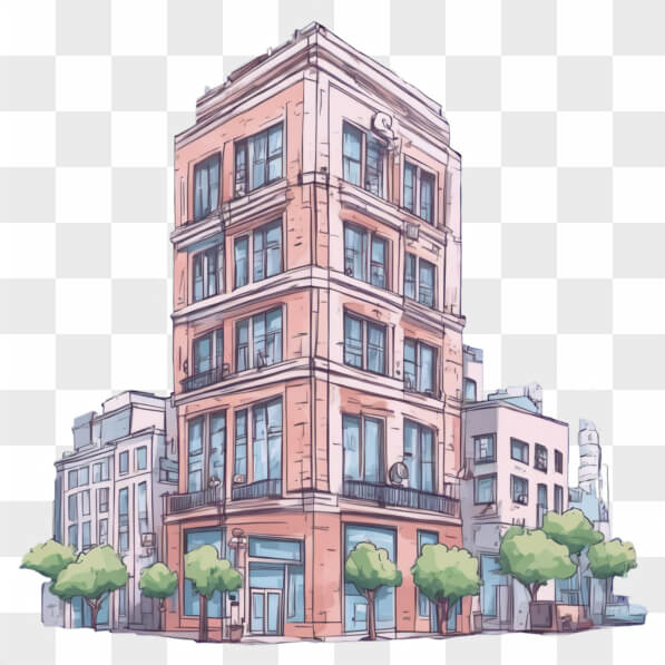 Download Stylized Urban Building with Modern Architecture Cartoons ...