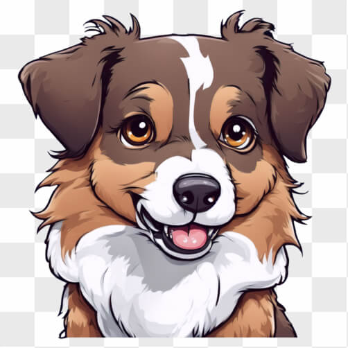 Download Cheerful Dog with Fluffy Coat Cartoons Online - Creative Fabrica