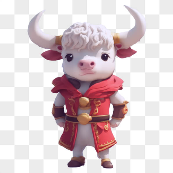 Download Cartoon Bull Character in a Red Cloak Cartoons Online ...