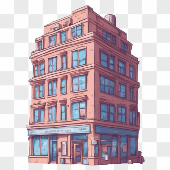 Download Stylized Multi-Story Building Cartoons Online - Creative Fabrica
