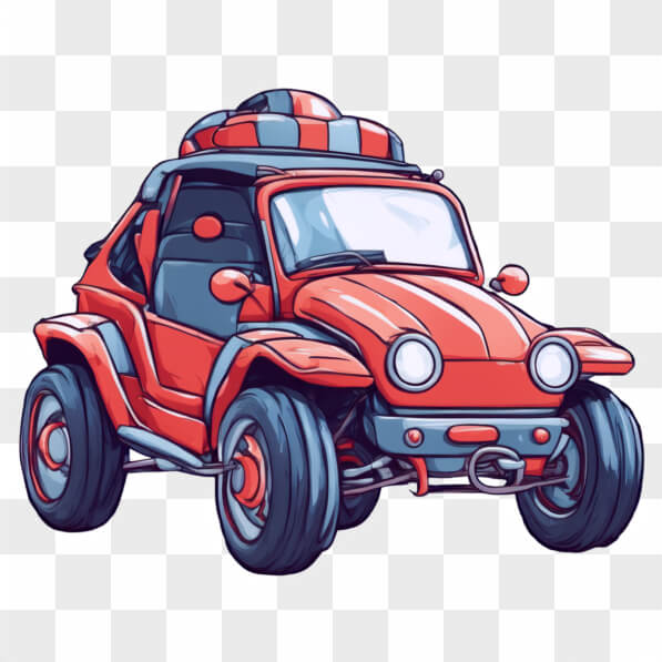 Download Stylized Red Buggy Car Cartoons Online - Creative Fabrica