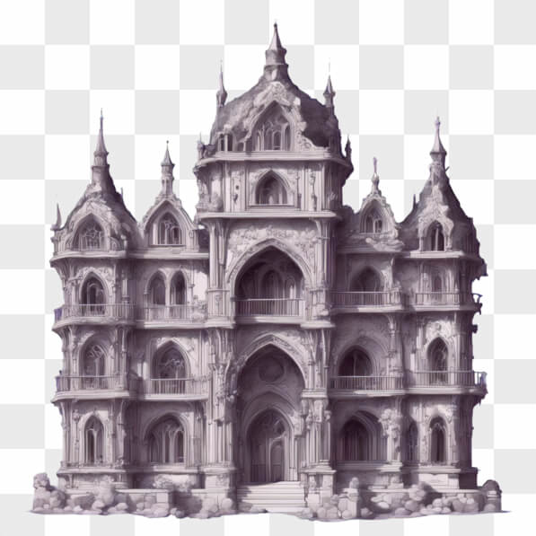 Download Intricate Gothic Mansion Cartoons Online - Creative Fabrica