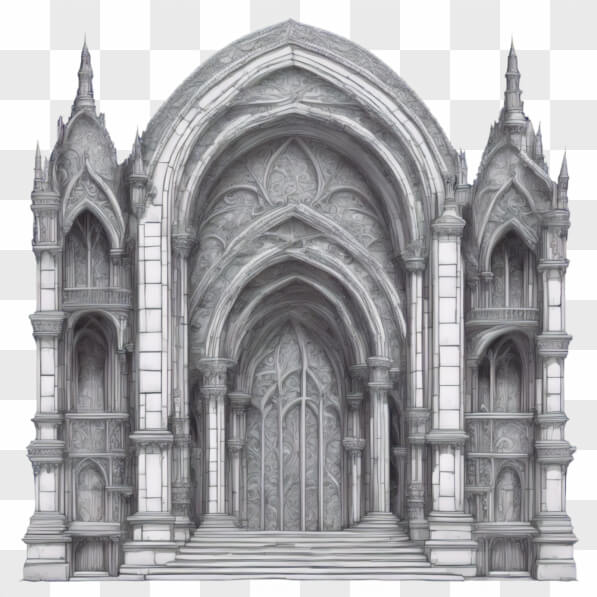 Download Intricate Gothic Cathedral Facade Cartoons Online - Creative ...