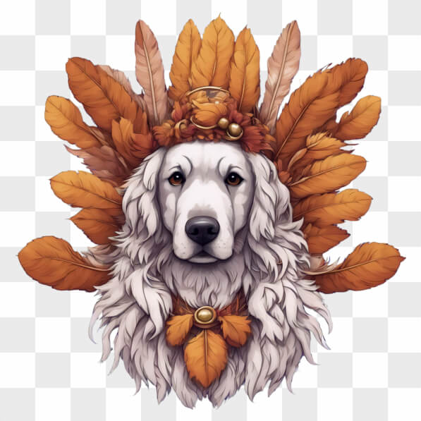 Download Regal Dog with Feathered Headpiece Cartoons Online - Creative ...
