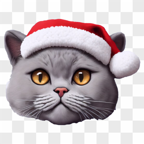 Descarga Gato Festivo con Sombrero de Santa Cartoons En Línea ...