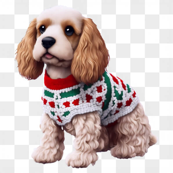 Descarga Perro Festivo en Suéter Cartoons En Línea - Creative Fabrica