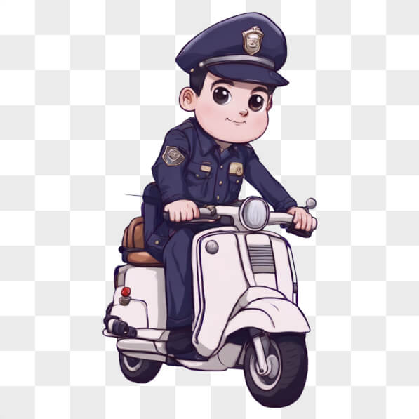 Download Cartoon Police Officer on Scooter Cartoons Online - Creative ...