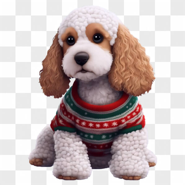 Descarga Perro festivo en suéter Cartoons En Línea - Creative Fabrica