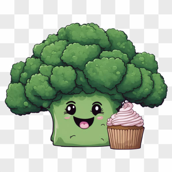 Descarga Ilustración de brócoli y cupcake felices Cartoons En Línea ...