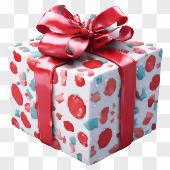 Download Festively Wrapped Gift Box with Colorful Dots Cartoons Online ...