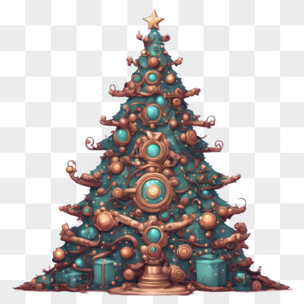 Download Stylized Christmas Tree with Decorations Cartoons Online ...