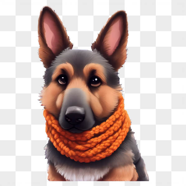 Baixe Cachorro Adorável Usando Cachecol Laranja Cartoons - Creative Fabrica