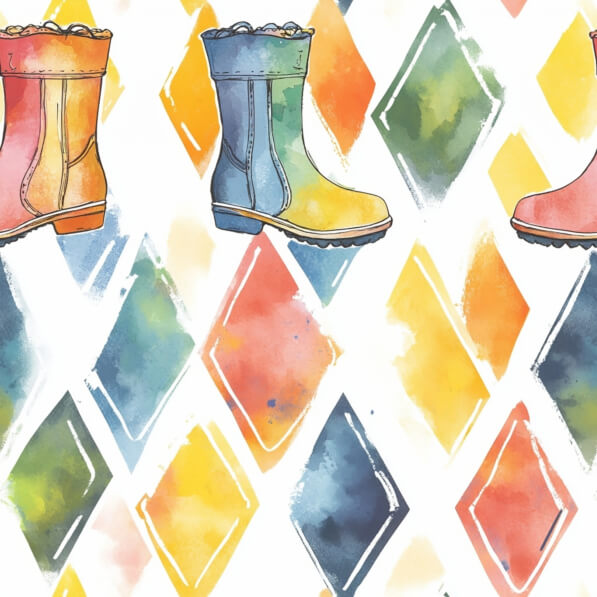 Download Colorful Rain Boots Pattern Patterns Online - Creative Fabrica