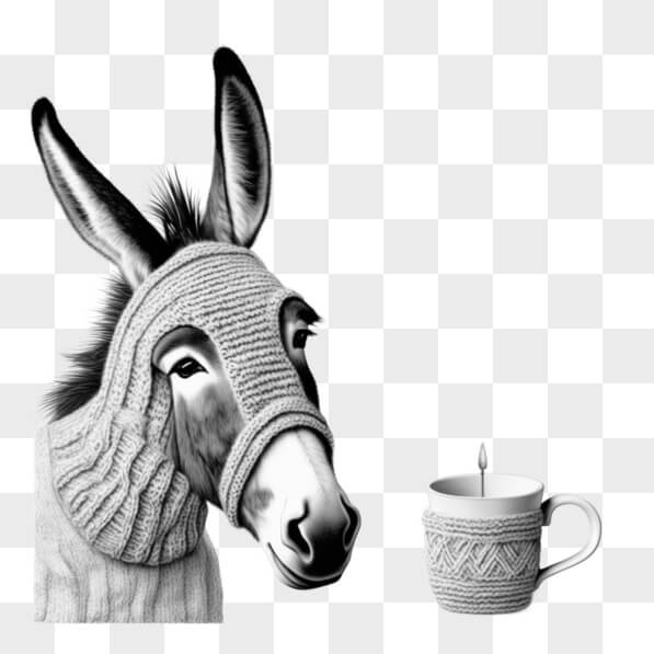 Descarga Burro caprichoso en suéter de punto y taza Bocetos En Línea ...