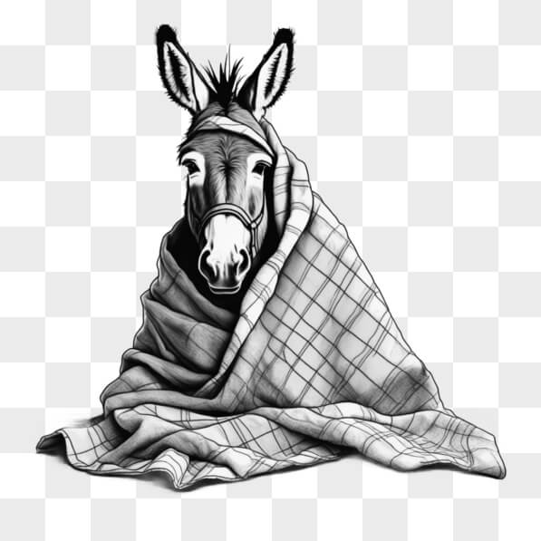 Descarga Burro Acogedor Envuelto en Manta Bocetos En Línea - Creative ...