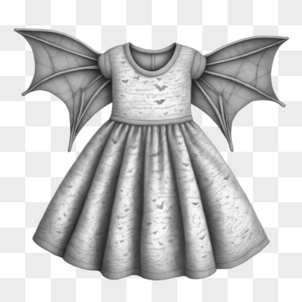 Download Bat-inspired Dress with Wings Sketches Online - Creative Fabrica