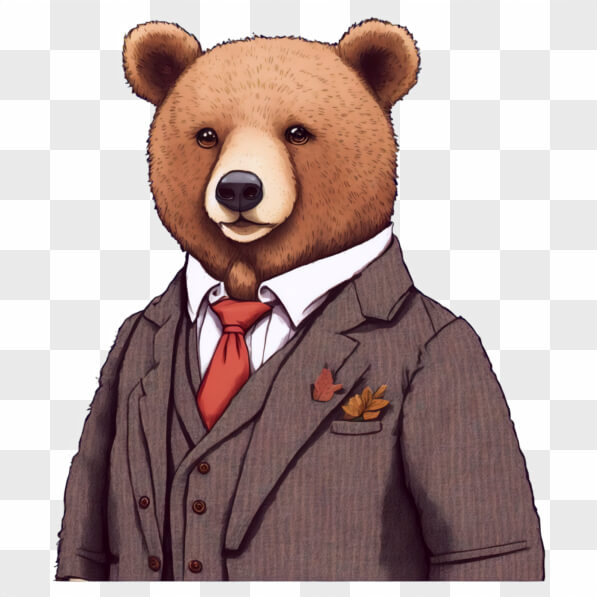 Download Anthropomorphic Bear in Formal Suit Cartoons Online - Creative ...