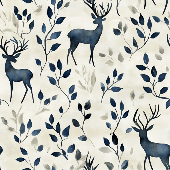 Télécharger Motif artistique de cerfs et de feuilles Motifs En Ligne ...
