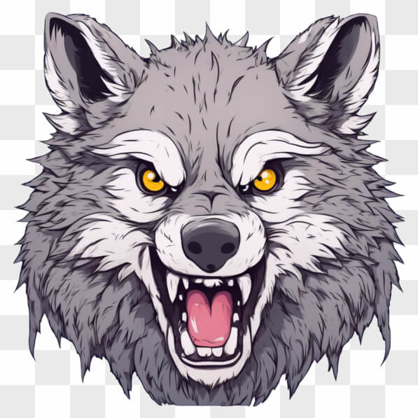 Download Fierce Wolf Head Illustration Cartoons Online - Creative Fabrica