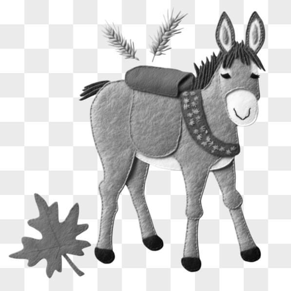Download Stylized Donkey with Leaves Sketches Online - Creative Fabrica