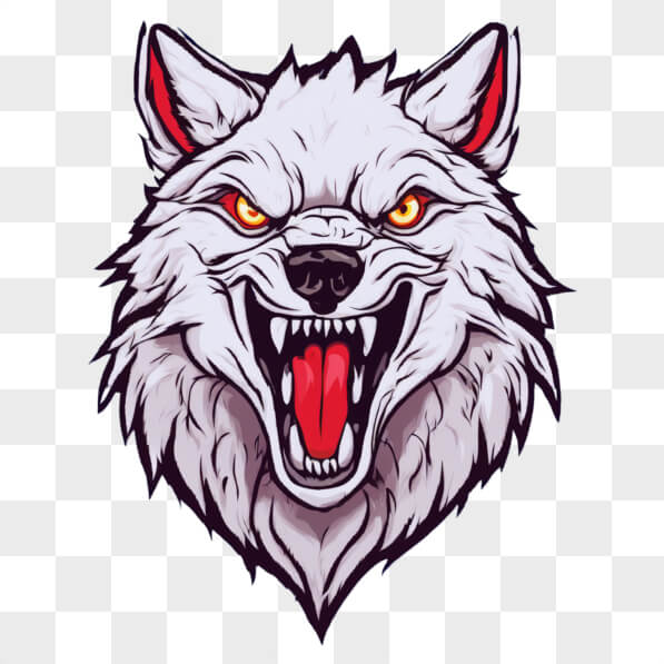 Download Stylized Fierce Wolf Head Illustration Cartoons Online ...