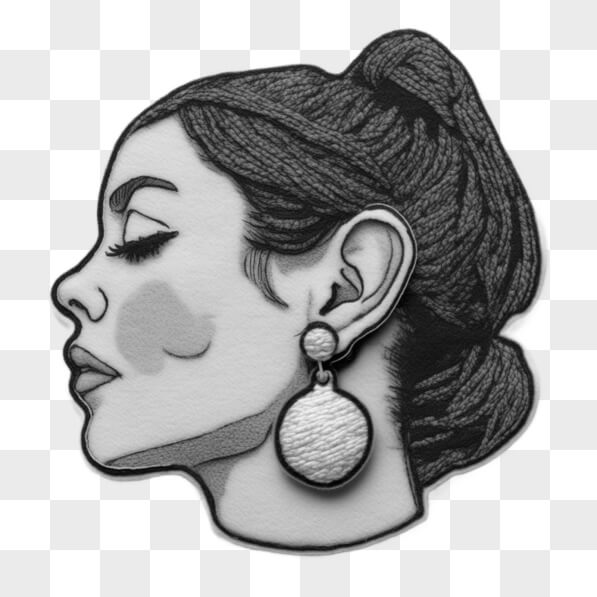 Descarga Retrato de perfil estilizado de una mujer Bocetos En Línea - Creative Fabrica