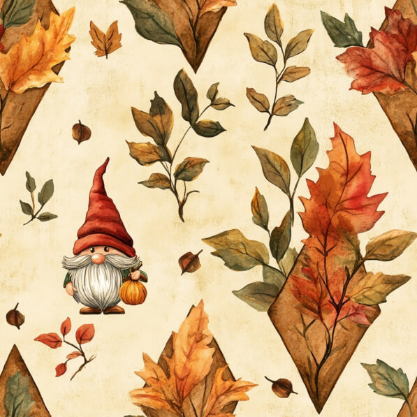 Télécharger Gnome d'automne avec des feuilles colorées Motifs En Ligne ...