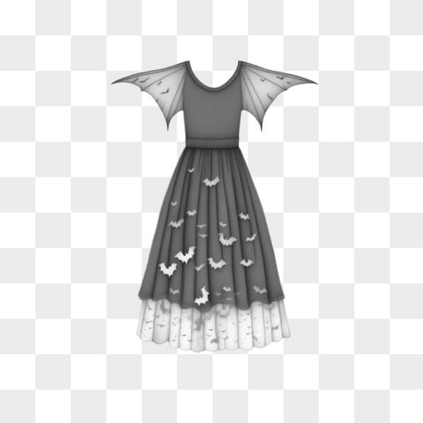 Download Whimsical Bat-Inspired Dress Sketches Online - Creative Fabrica