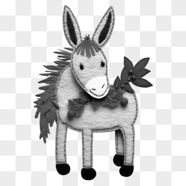 Descarga Decoración de burro de fieltro Bocetos En Línea - Creative Fabrica