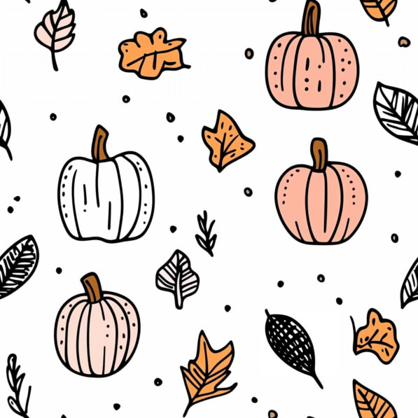 Download Whimsical Fall Pattern with Pumpkins and Leaves Patterns ...