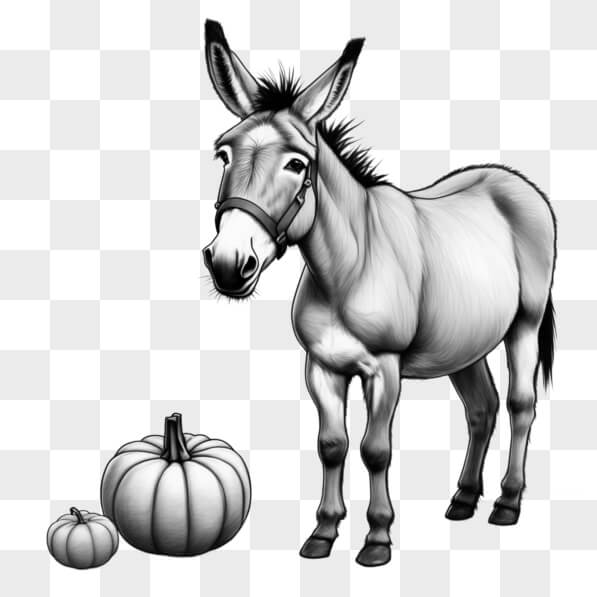 Download Donkey with Pumpkins Sketches Online - Creative Fabrica