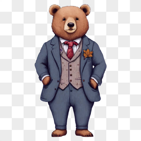 Download Dapper Bear in a Suit Cartoons Online - Creative Fabrica