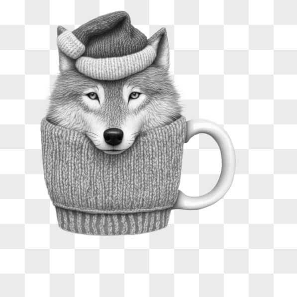 Descarga Lobo caprichoso en taza de suéter Bocetos En Línea - Creative ...