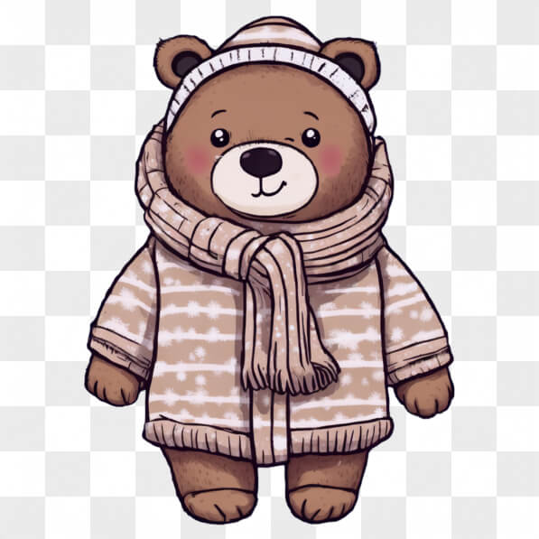 Descarga Oso de dibujos animados lindo con ropa de invierno Cartoons En ...