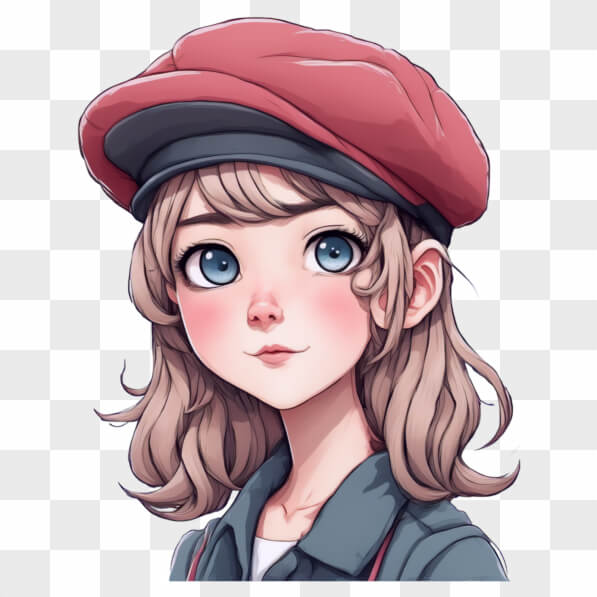 Download Stylized Portrait of a Young Girl in a Red Beret Cartoons ...