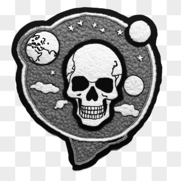 Download Stylized Skull and Celestial Bodies Patch Design Sketches ...