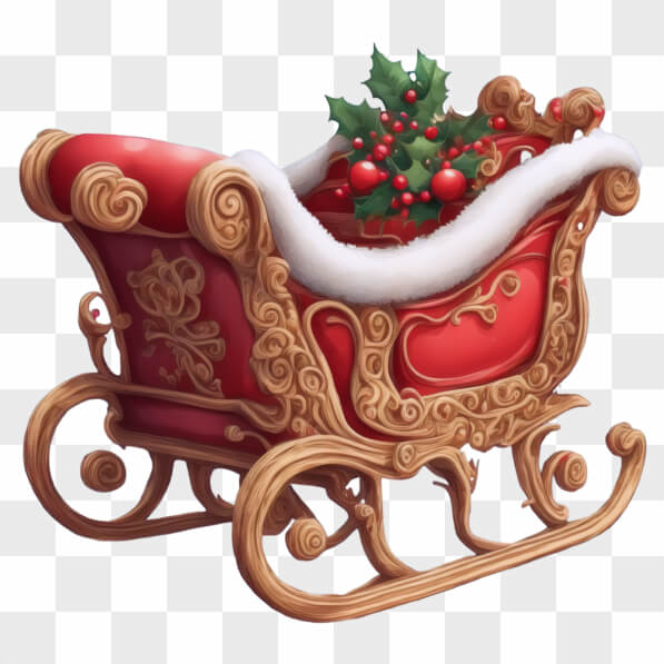 Download Ornate Red Sleigh with Christmas Decorations Cartoons Online ...