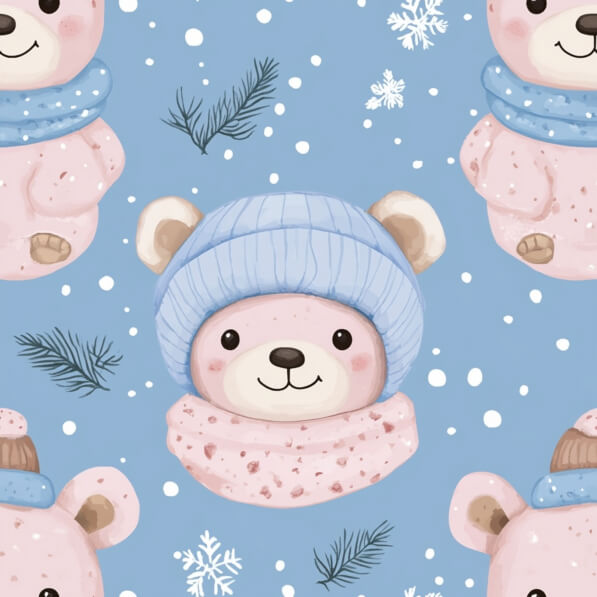 Descarga Ositos de dibujos animados lindos en un paisaje invernal ...