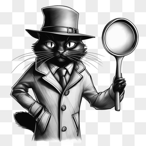 Descarga Ilustración del Gato Detective Bocetos En Línea - Creative Fabrica