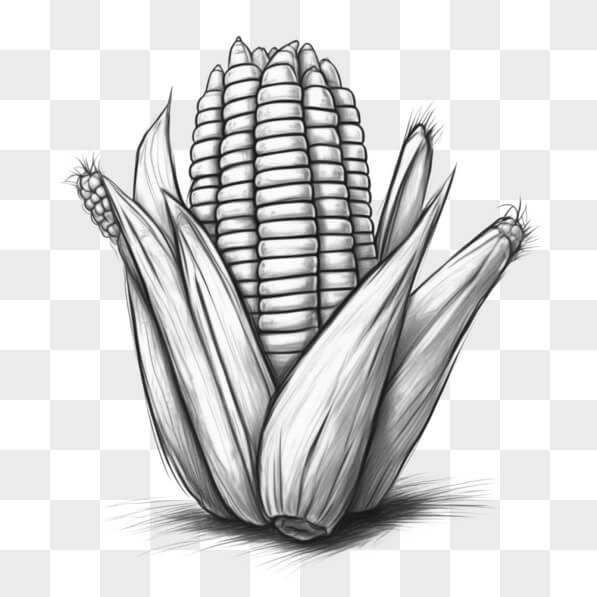 Descarga Esbozo Detallado de Mazorca de Maíz Bocetos En Línea ...