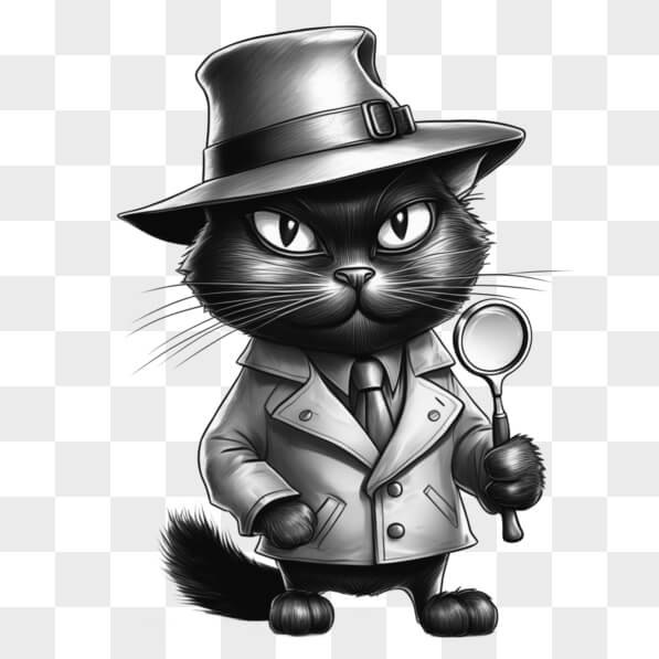 Download Detective Cat in Trench Coat Sketches Online - Creative Fabrica